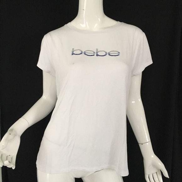 bebe | Tops | Bebe Rhinestone Logo Regular Plus Top Xl X 2x 3x | Poshmark